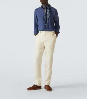 Fedeli Nick Linen Shirt - Blue