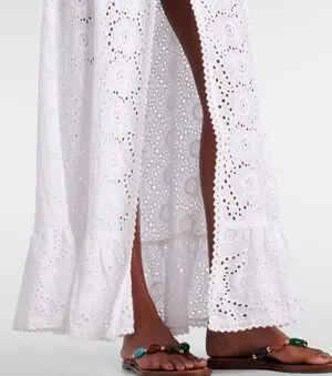 Melissa Odabash Embroidered Floral Beach Dress - White