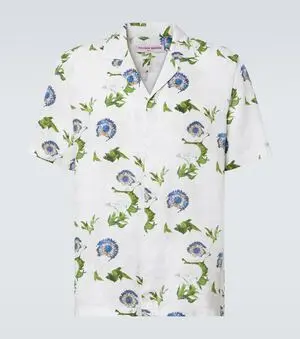 Orlebar Brown Maitan Floral Linen Bowling Shirt