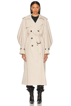 Alexandre Vauthier Taffeta Trench Coat - Dune