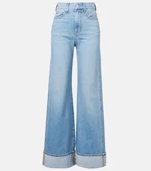 Veronica Beard Taylor High-rise Wide-leg Jeans In Bright Nova