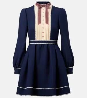 Valentino Garavani Crepe Couture Bow-detail Mini Dress - Blue