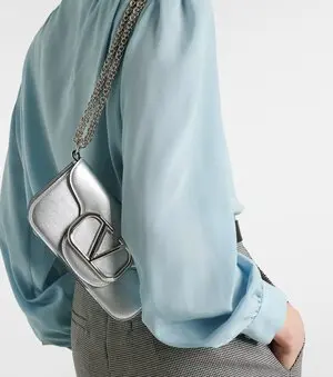 Valentino Garavani Loco Small Metallic Leather Shoulder Bag
