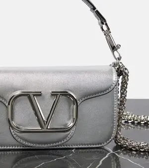 Valentino Garavani Loco Small Metallic Leather Shoulder Bag