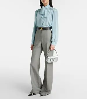 Valentino Garavani Loco Small Metallic Leather Shoulder Bag