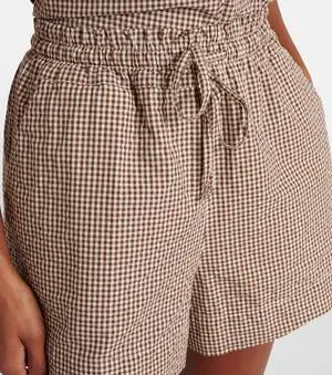 Veronica Beard Tijana Gingham Seersucker Shorts - Brown