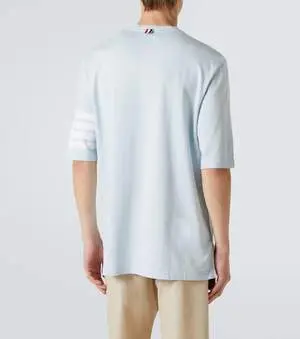 Thom Browne 4-bar Cotton Jersey T-shirt - Blue