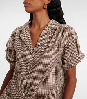 Veronica Beard Ilene Gingham Cotton-blend Shirt
