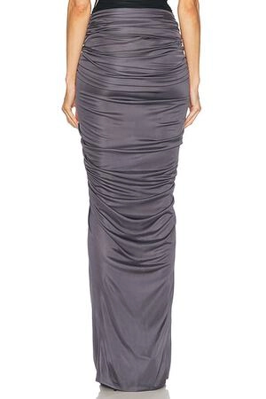 Atlein Ruched Pocket Long Skirt - Anthracite