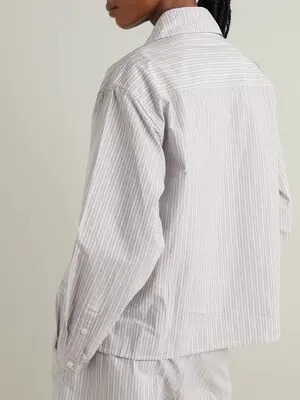 DEIJI STUDIOS Arch Tie-detailed Striped Organic Cotton-poplin Shirt