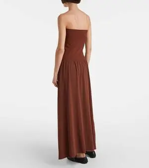 ERES Oda Pleated Maxi Dress - Brown