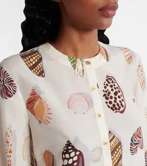 ERES Cotton And Silk Printed Mini Shirt Dress