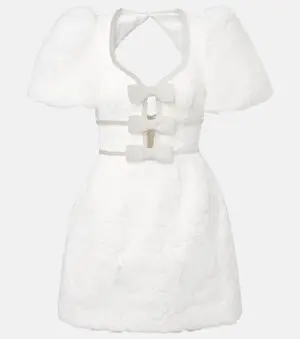 Rebecca Vallance Delilah Bow-detail Embellished Minidress - White