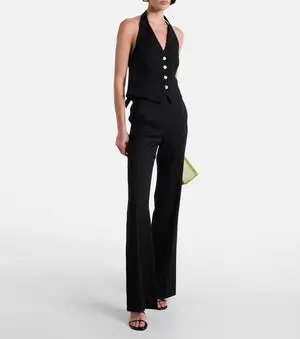 Veronica Beard Komi High-rise Linen-blend Flared Pants