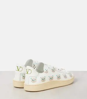 Valentino Garavani Royco Printed Leather Sneakers - White