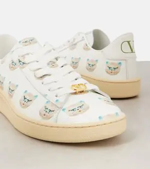 Valentino Garavani Royco Printed Leather Sneakers - White