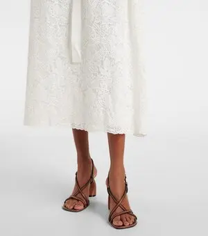 Erdem Embroidered Cotton Lace Midi Dress
