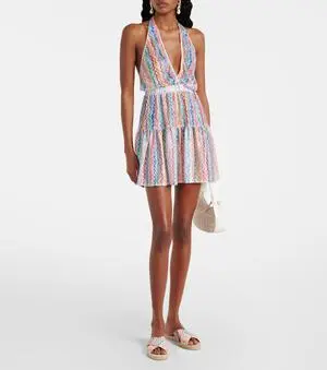 Missoni Zigzag Sheer Halterneck Minidress