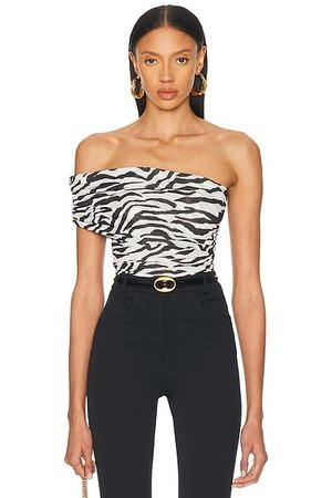 Ronny Kobo Print Off-shoulder Top - Zebra