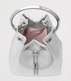 JIMMY CHOO Metallic Bon Bon Top-handle Bag - Silver