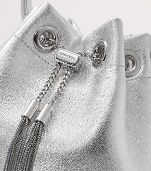 JIMMY CHOO Metallic Bon Bon Top-handle Bag - Silver