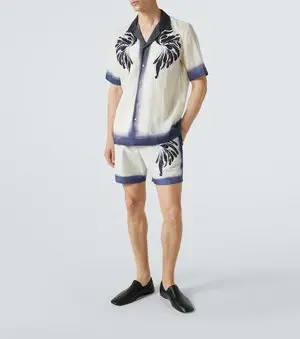 Dries Van Noten Embroidered Bowling Shirt - Blue