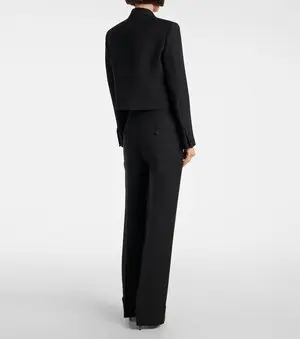 Valentino Garavani Wool And Silk Wide-leg Trousers