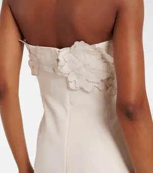 LEO LIN Rayna Floral-appliqué Crepe Maxi Dress