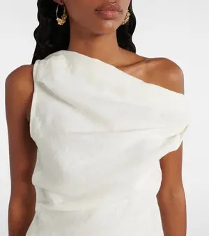 Faithfull The Brand Asymmetric Linen Top - White