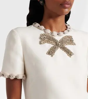 Valentino Garavani Embellished Wool And Silk Mini Dress