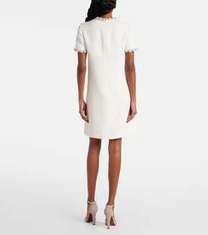 Valentino Garavani Embellished Wool And Silk Mini Dress