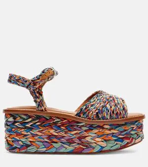 Clergerie Arty Raffia Platform Sandals