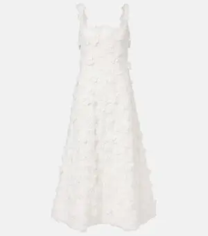 LEO LIN Odette Floral-appliqué Lace Dress - White
