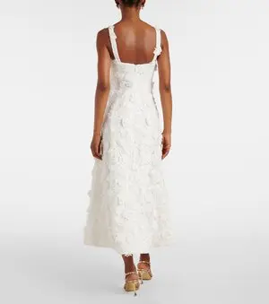 LEO LIN Odette Floral-appliqué Lace Dress - White