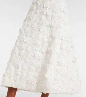 LEO LIN Odette Floral-appliqué Lace Dress - White