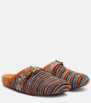 Clergerie Quinta Raffia Mules - Multicoloured