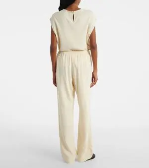 Asceno Aurelia Wide-leg Pants In Ecru