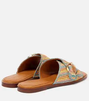 Clergerie Irime Raffia Slides - Multicoloured