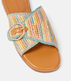 Clergerie Irime Raffia Slides - Multicoloured