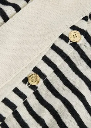 FRAME Sailor Tie Striped Cotton-blend Cardigan