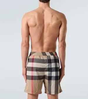 Burberry Check Swim Trunks - Beige