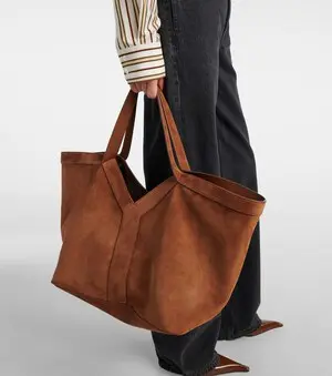 Saint Laurent Suede Tote Bag - Brown