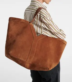 Saint Laurent Suede Tote Bag - Brown