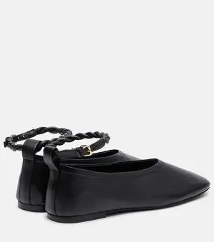 A.emery Steele Ballet Flats With Buckle-fastening Ankle Strap - Black