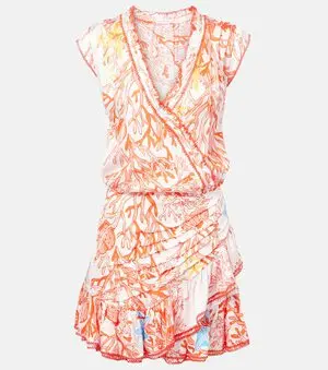 Poupette St Barth Estelle Printed Satin Minidress