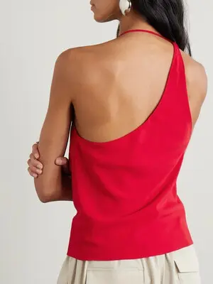 ST. AGNI Asymmetric Draped Satin Camisole