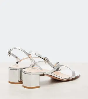 GIANVITO ROSSI Metallic Leather Sandals
