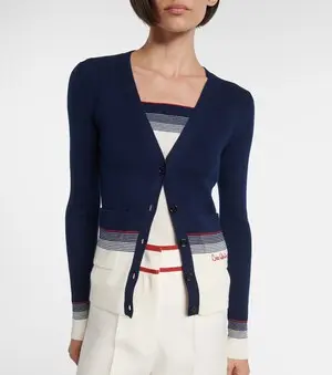 Valentino Garavani Striped Virgin Wool Cardigan