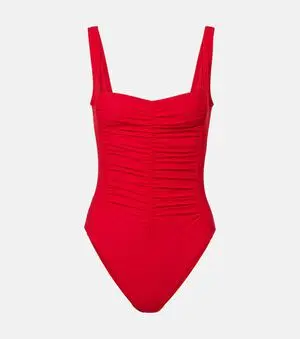 KARLA COLLETTO Ruched One-piece Swimsuit - Red