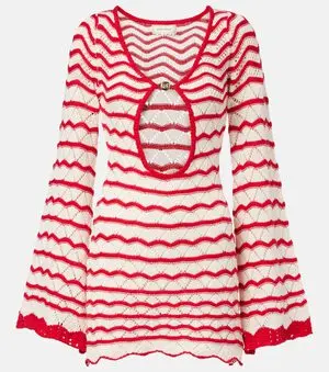 BANANHOT Rey Knitted Cotton-blend Minidress - Red